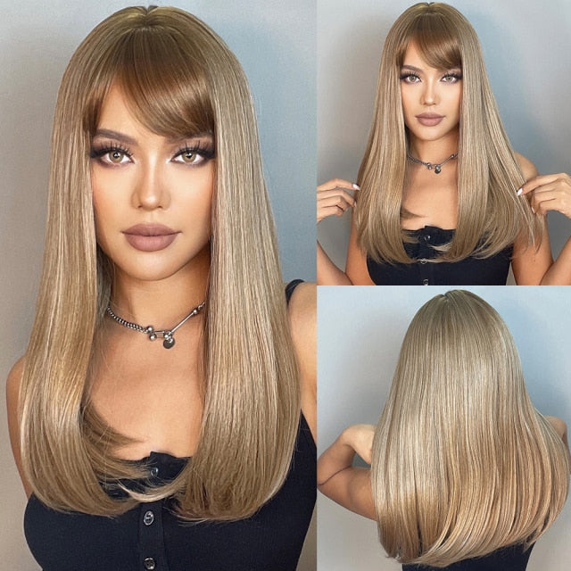Dark Brown Long Bob Wigs | long brown hair wigs